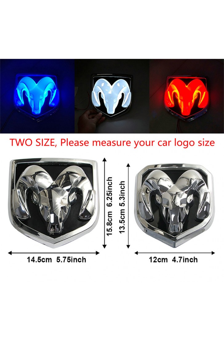 Illuminated glowing Emblem badge logo for Dodge RAM Car